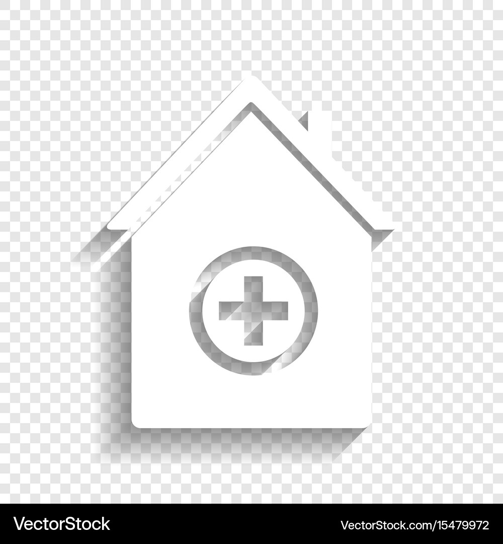 Hospital sign white icon Royalty Free Vector Image