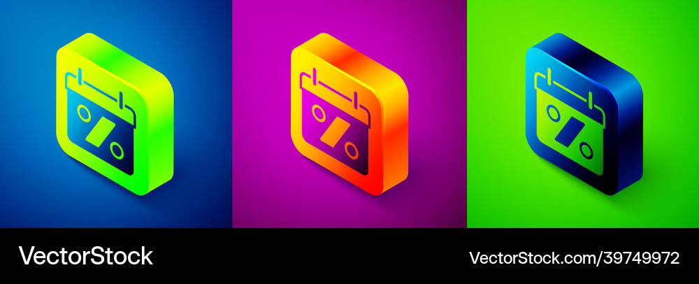 Isometric discount percent tag icon isolated Vector Image