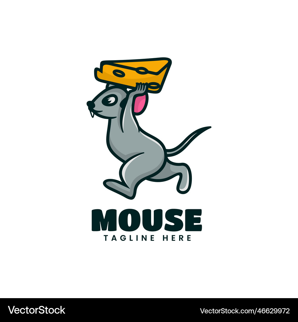 Logo mouse mascot cartoon style Royalty Free Vector Image