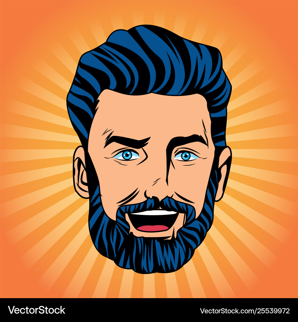 Man head avatar cartoon character Royalty Free Vector Image