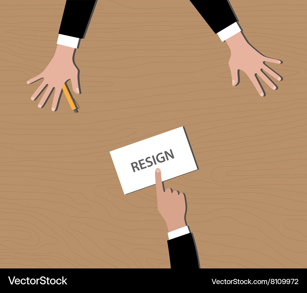 Resignation give resign letter to bos Royalty Free Vector