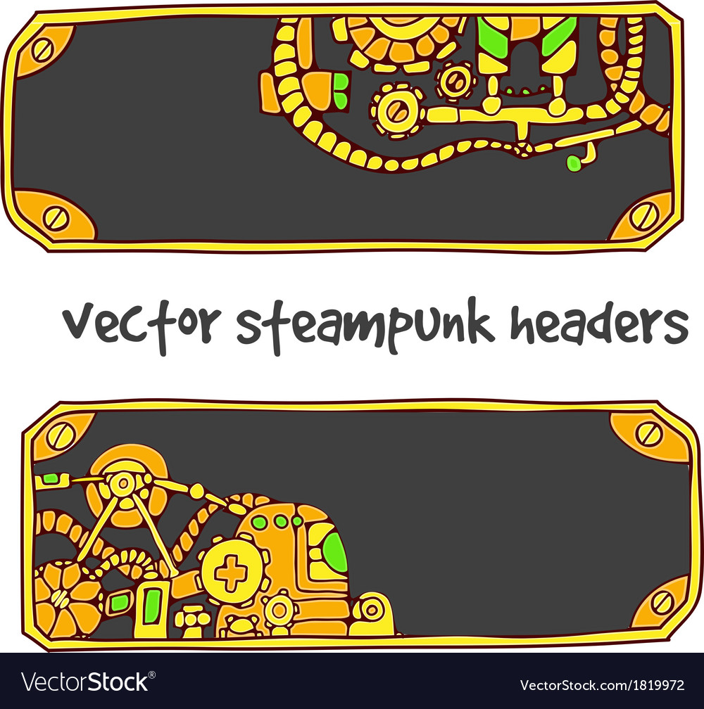 Steampunk headers Royalty Free Vector Image - VectorStock