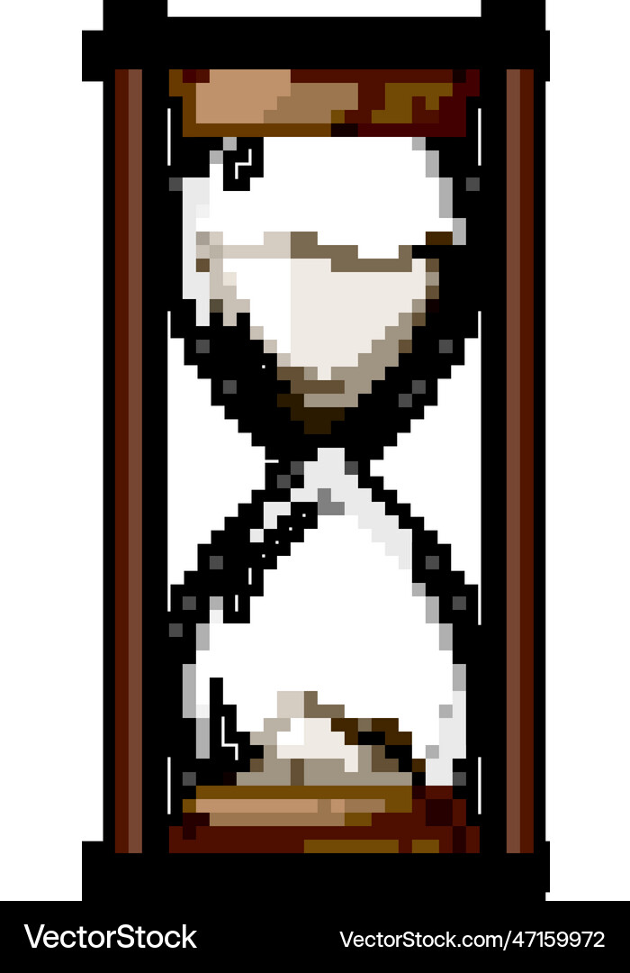 Timer sandglass hourglass game pixel art Vector Image