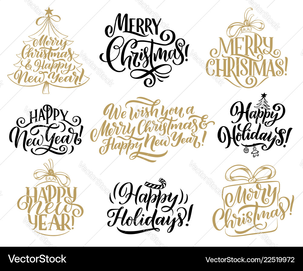 Year holidays lettering quotes Royalty Free Vector Image
