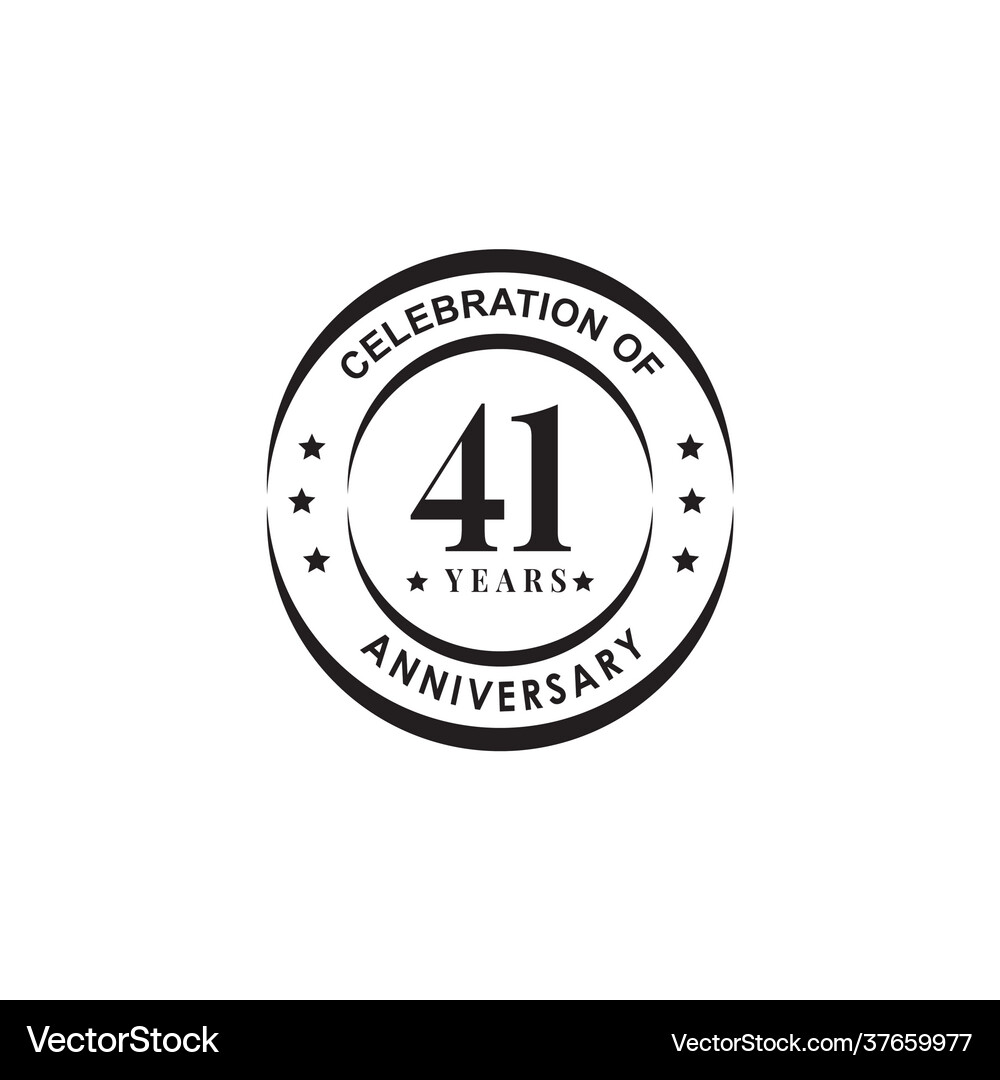 41st year anniversary logo design template Vector Image