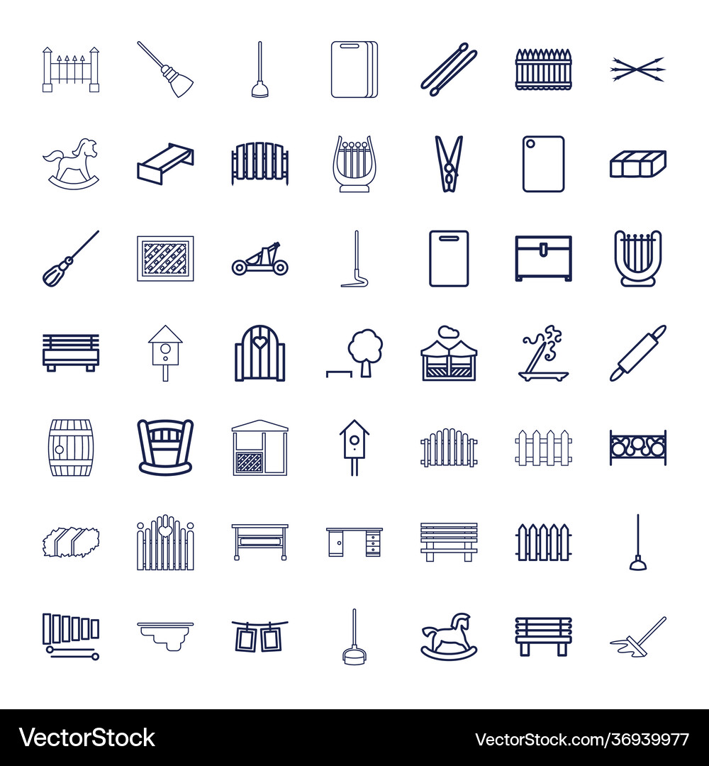 49 wooden icons Royalty Free Vector Image - VectorStock