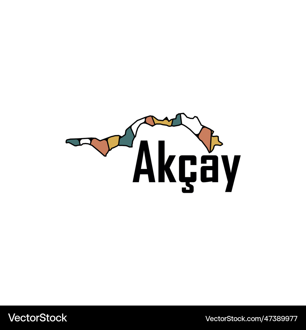 Akcay map of turkey countries map icon template Vector Image