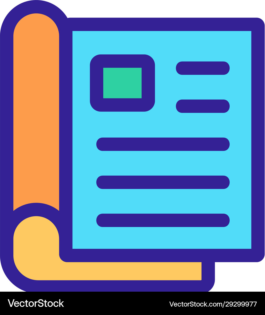 Booklet icon isolated contour symbol Royalty Free Vector