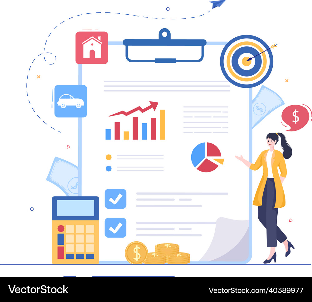 Budget financial analyst to managing or planning Vector Image