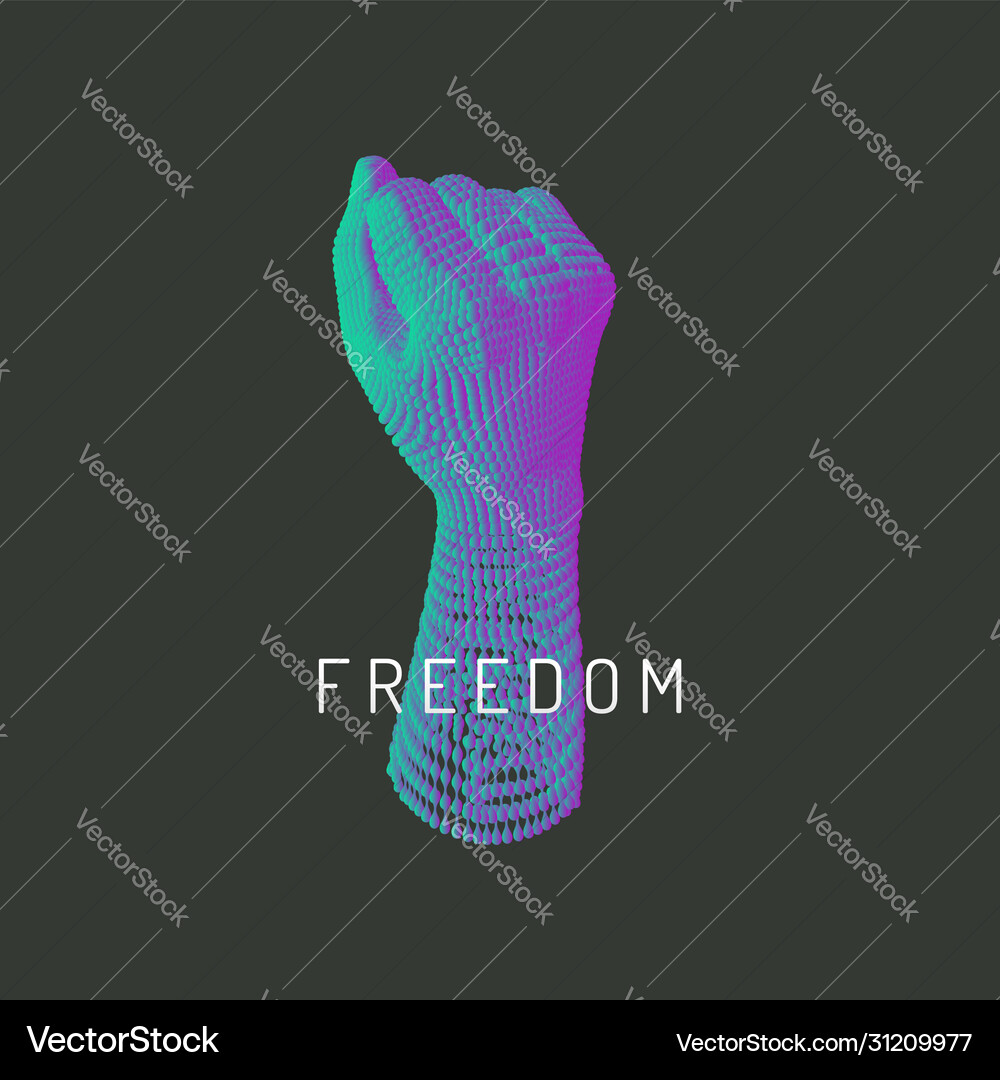 Fist fighting and freedom concept human arm Vector Image