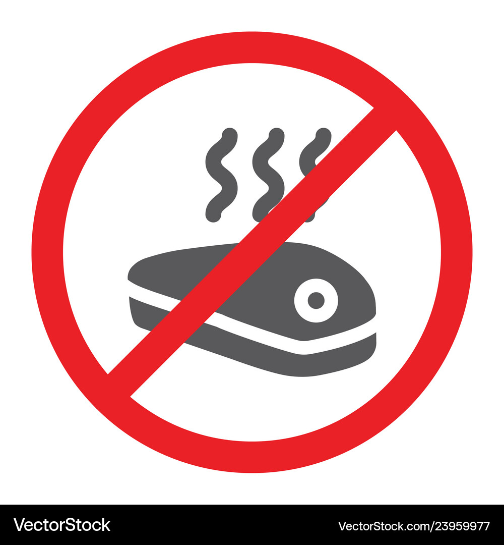 No meat glyph icon prohibited and forbidden Vector Image