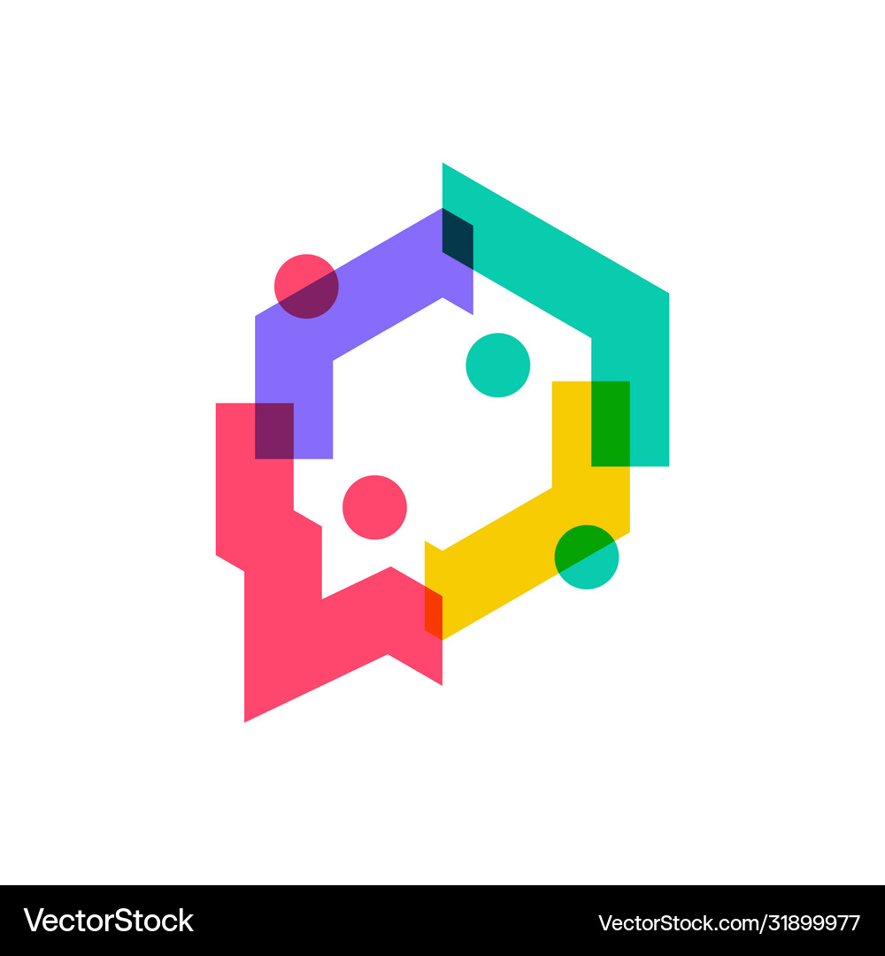 People family together human unity chat bubble Vector Image