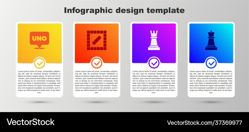 Set uno card game board chess and business Vector Image