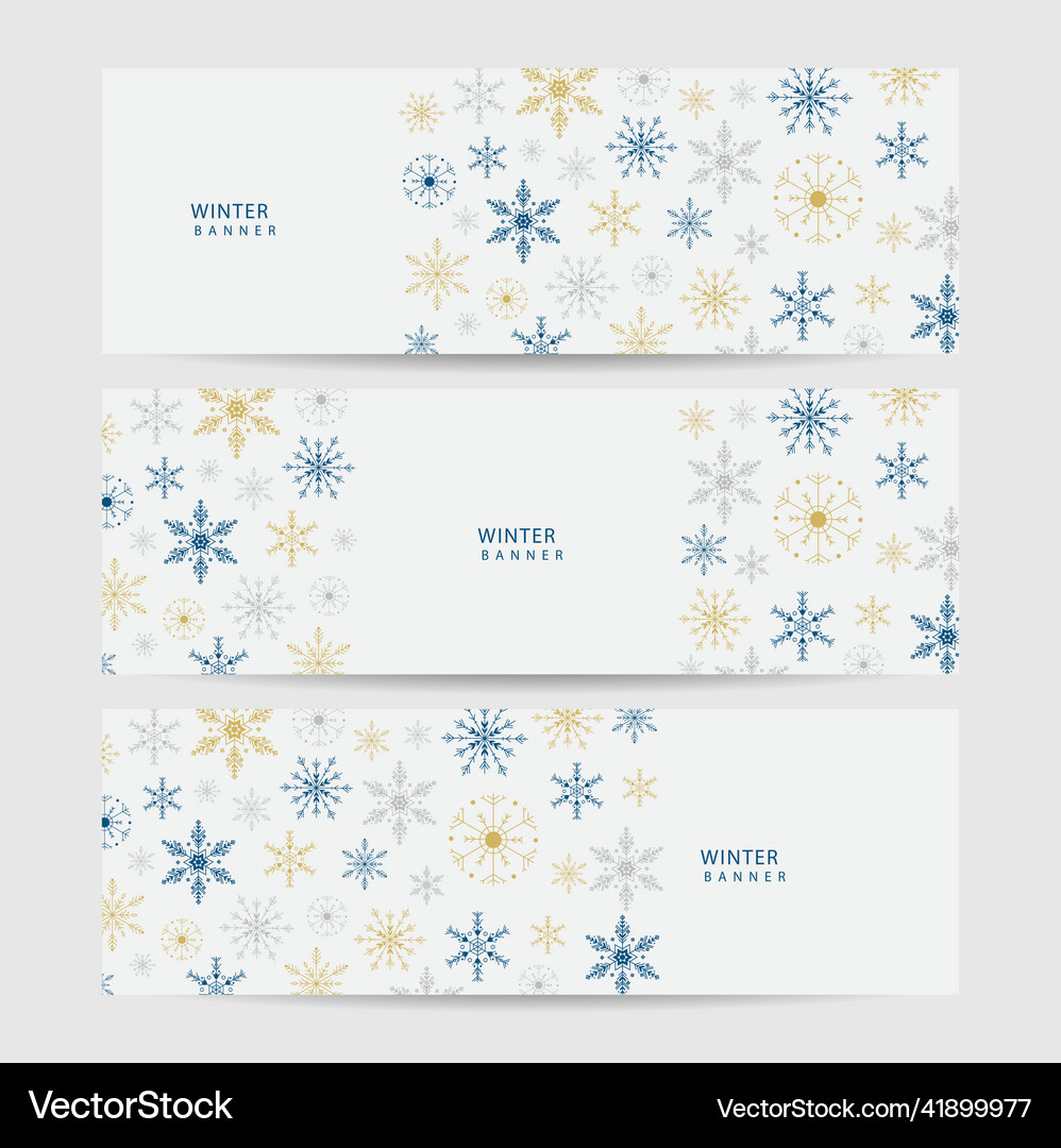 Snowy clear white snowflake design template banner