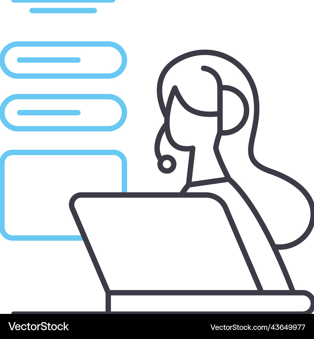 Support center page form line icon outline symbol Vector Image