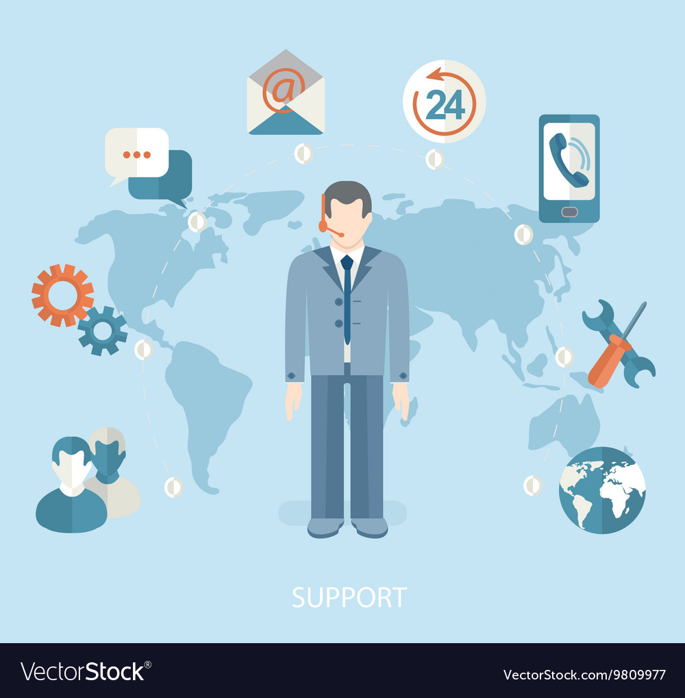 Technical support concept Royalty Free Vector Image