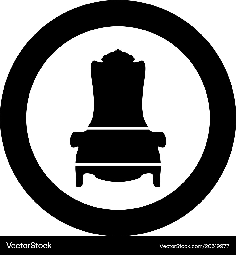 Throne icon black color in circle Royalty Free Vector Image