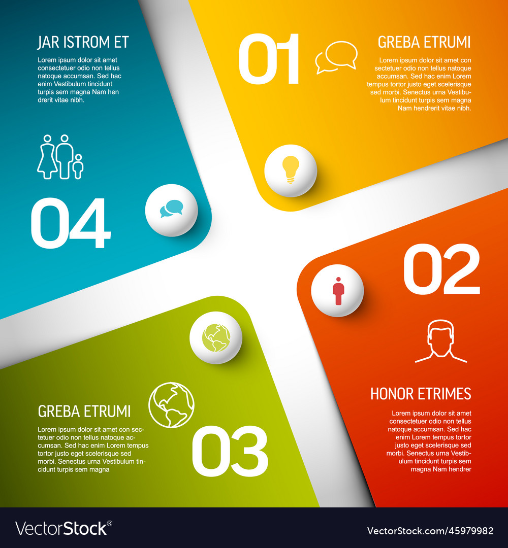 Abstract infographic template with 4 steps Vector Image