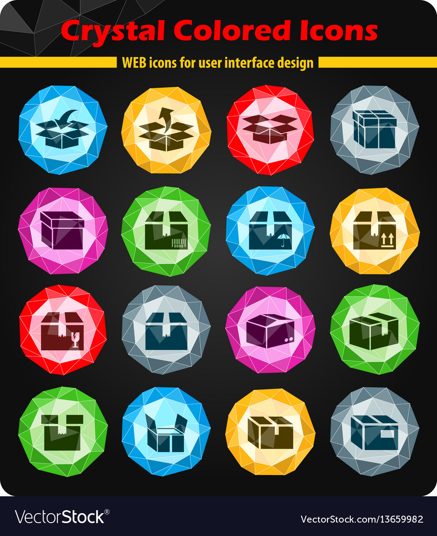 Box icon set Royalty Free Vector Image - VectorStock