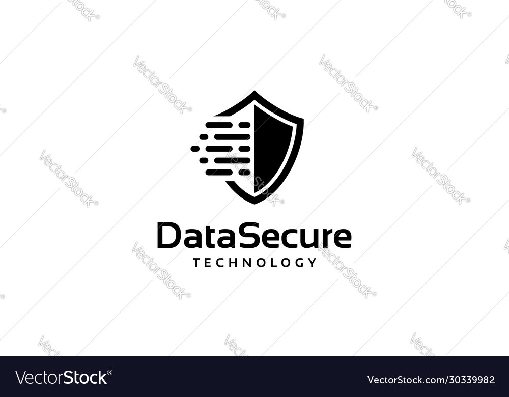 Data secure technology logo design concept Vector Image