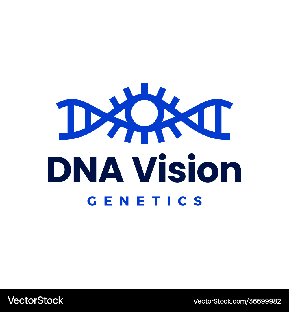 Dna eye vision helix genetic logo icon Royalty Free Vector