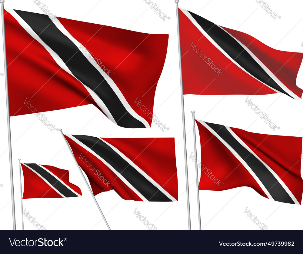 Flags of trinidad and tobago Royalty Free Vector Image