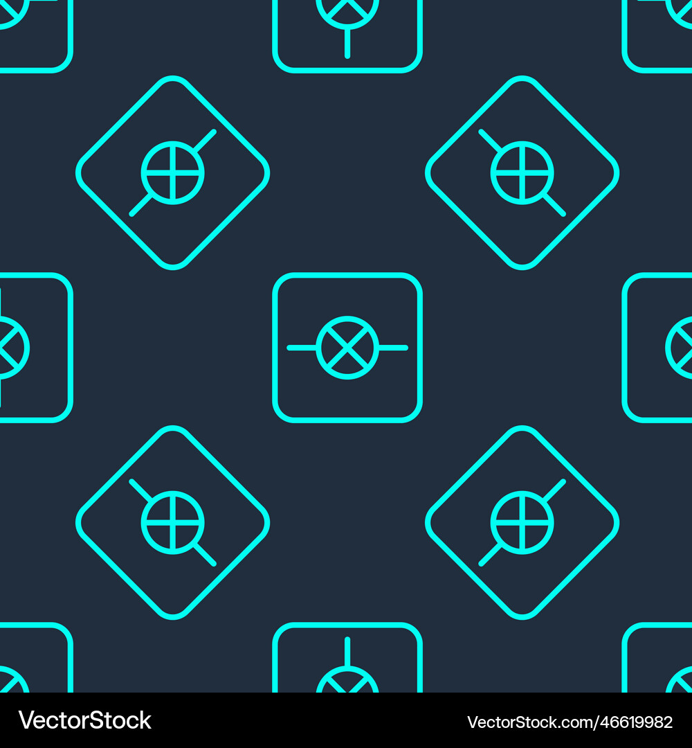 Green line lamp in electronic circuit icon Vector Image