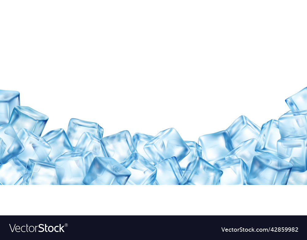 Ice cubes blocks frame Royalty Free Vector Image
