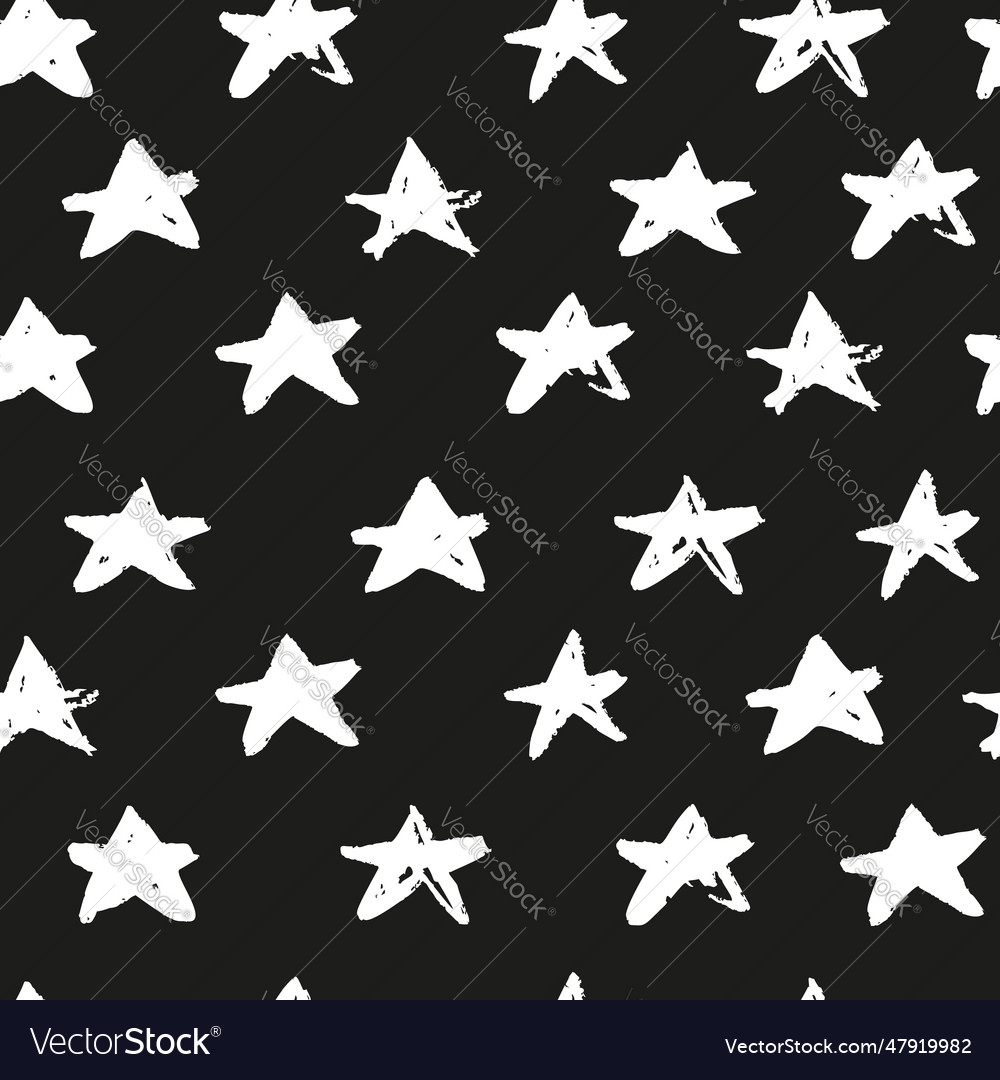 Monochrome grunge stars seamless pattern black Vector Image Monochrome grunge stars seamless pattern black Vector Image