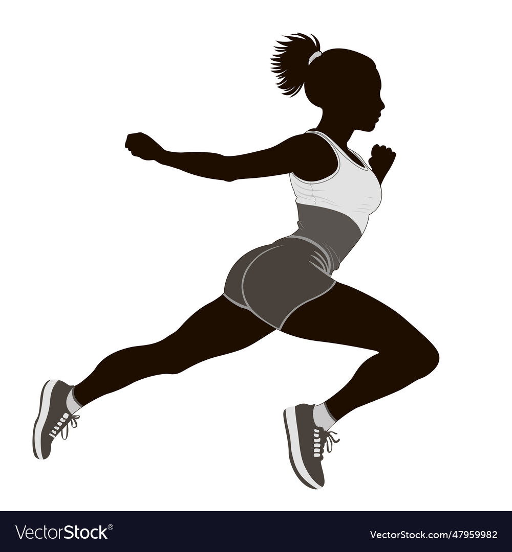Running woman abstract silhouette sports uniform Vector Image