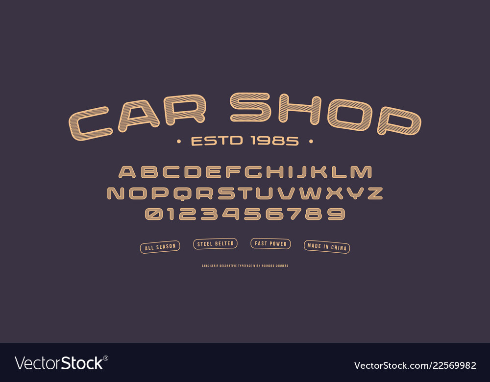 Stock extended font Royalty Free Vector Image - VectorStock