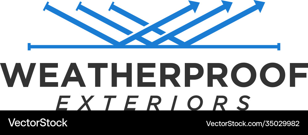 Weatherproof logo design with arrow symbol Vector Image