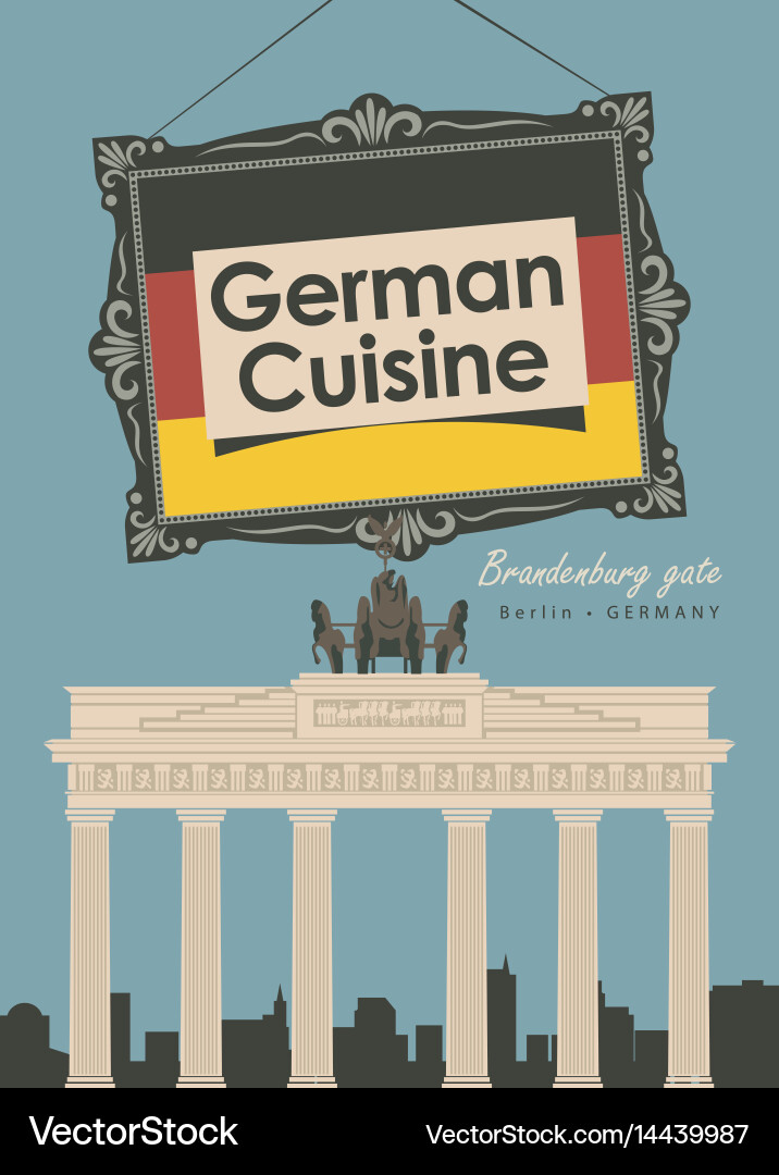 Banner restaurant germany cuisine with flag Vector Image
