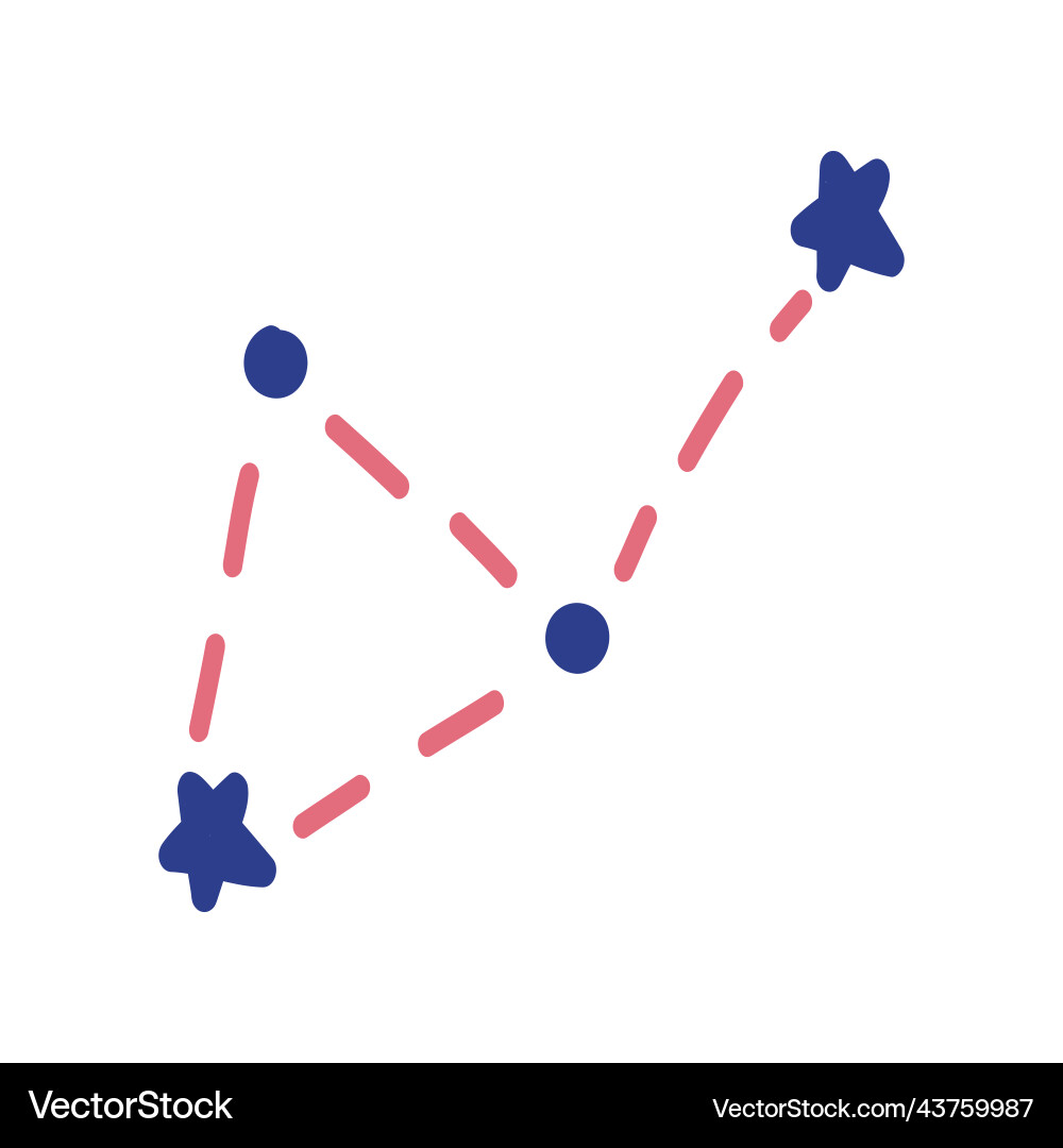 Constellations made in a doodle style graphics Vector Image