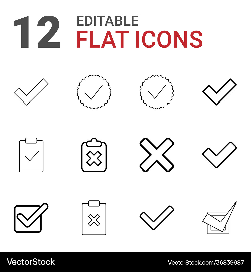 Correct icons Royalty Free Vector Image - VectorStock