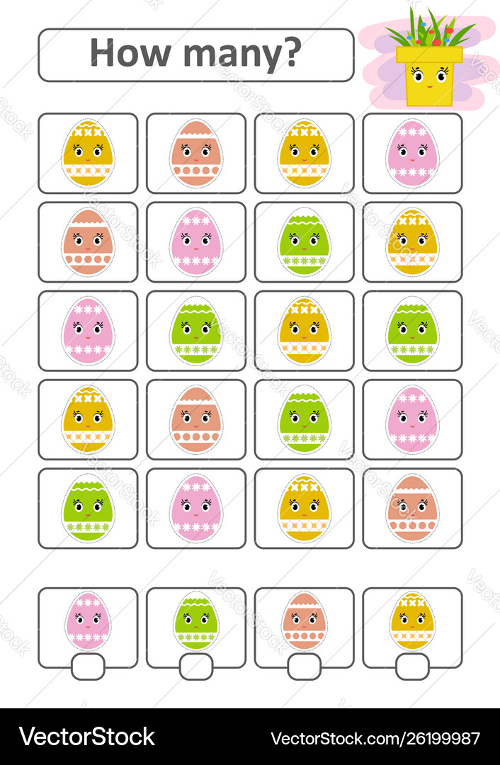 Counting game for preschool children Royalty Free Vector