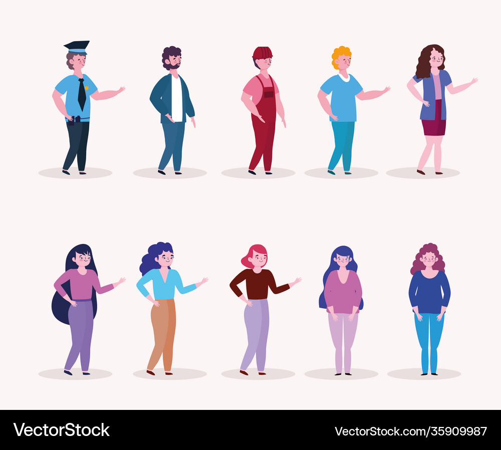 Different group people worker businessman women Vector Image
