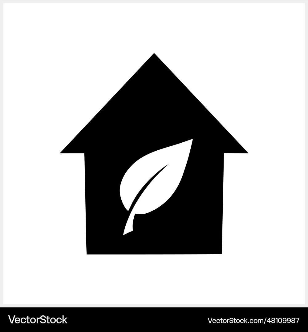 Eco house icon with leaf real estate Royalty Free Vector