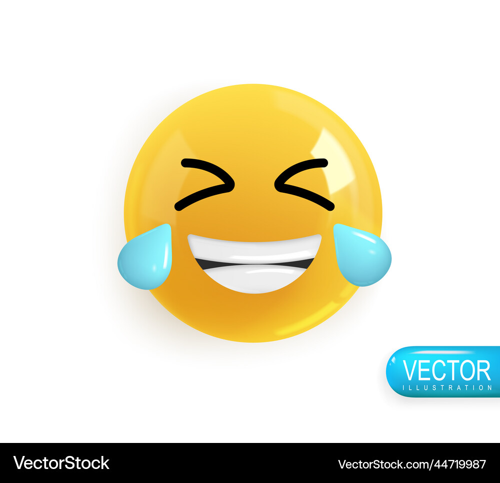 Emotion realistic 3d render icon smile emoji Vector Image