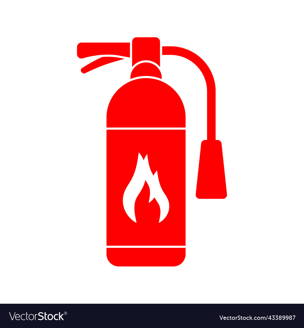 Fire extinguisher icon on white background Vector Image Fire extinguisher icon on white background Vector Image