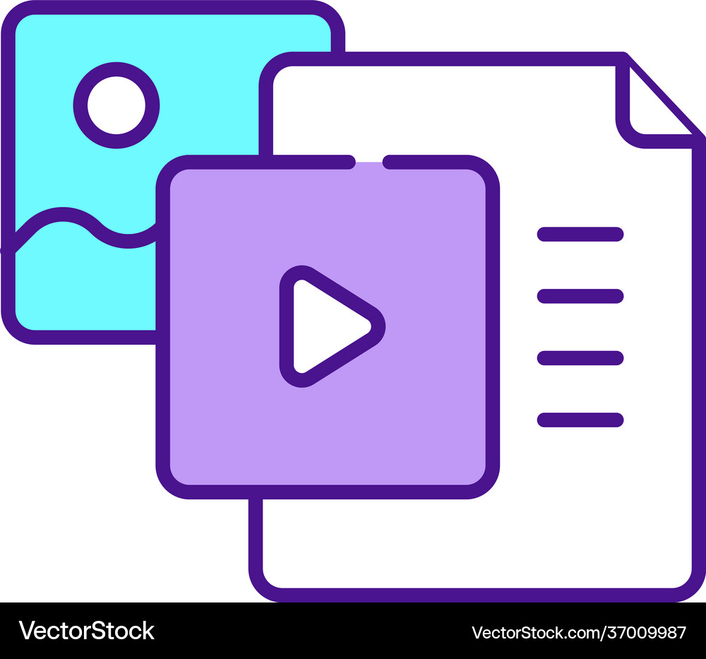 Modern media rgb color icon Royalty Free Vector Image