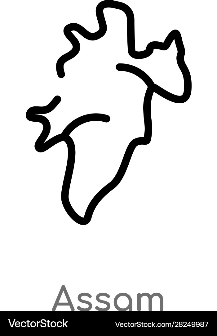 Outline assam icon isolated black simple line Vector Image