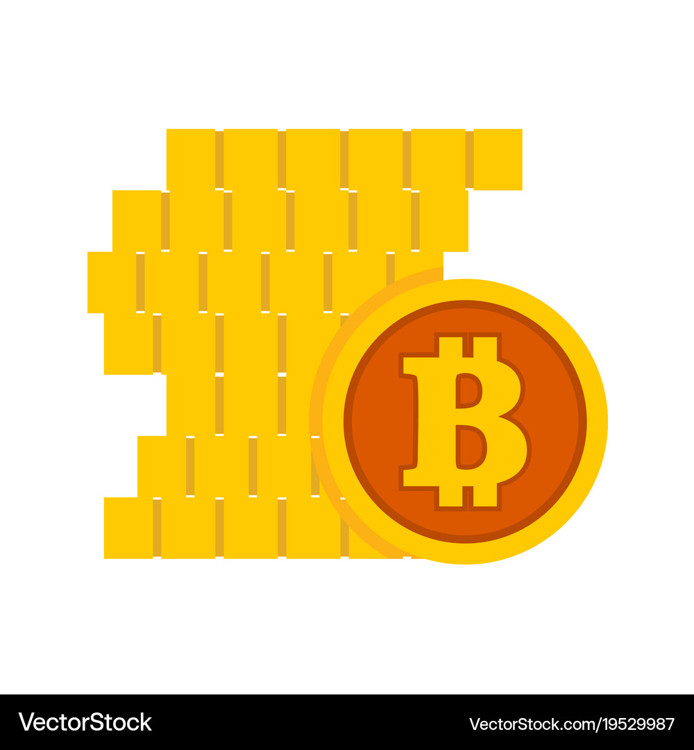 Pile of bitcoin stacks graphic Royalty Free Vector Image