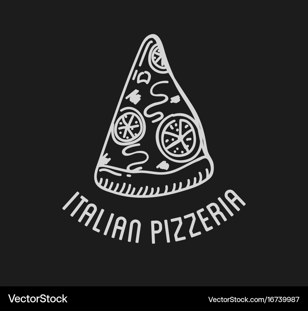 Pizza label design typographic festival Royalty Free Vector
