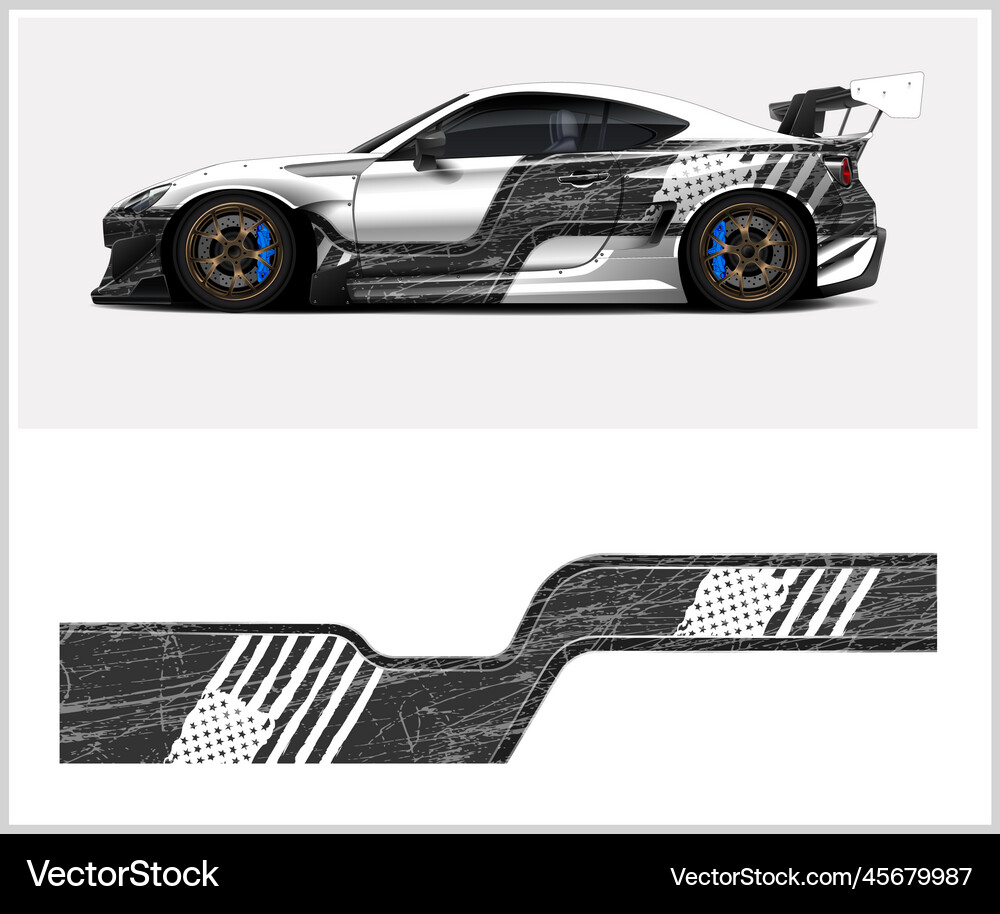 Racing car wrap design vehicle wrap sticker Vector Image