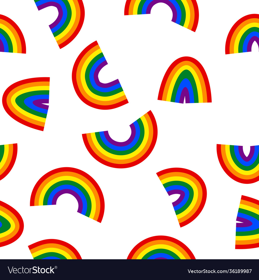 Seamless pattern with rainbow lgbt icons flag Vector Image