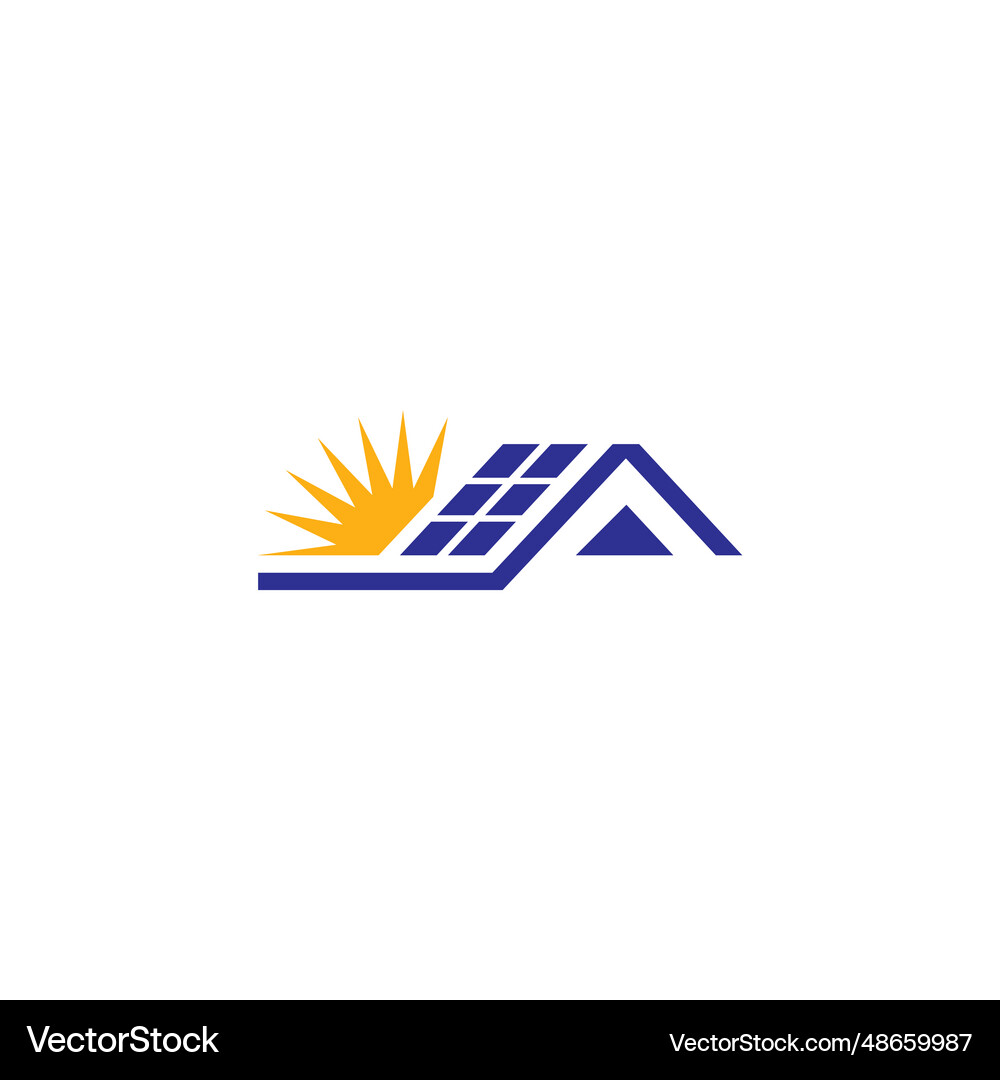 Solar energy logo solar home logo Royalty Free Vector Image