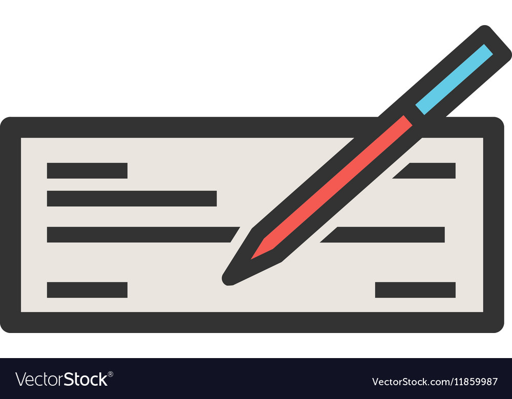 Write cheque Royalty Free Vector Image - VectorStock