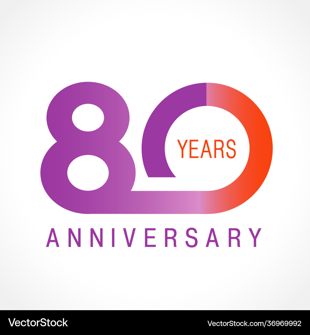 80 anniversary classic logo Royalty Free Vector Image