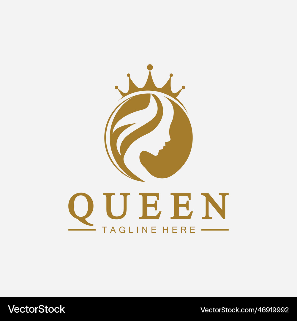 Beautiful face queen icon logofor queen Royalty Free Vector